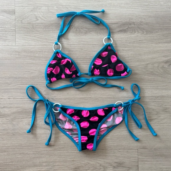 Chynna Dolls | Swim | Vintage Chynna Dolls Black Pink And Blue Polka ...
